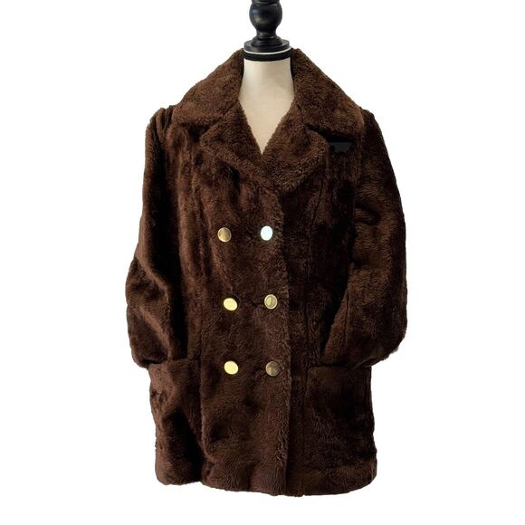 Sears | Jackets & Coats | Vintage 7s Sears Brown Faux Fur Double ...